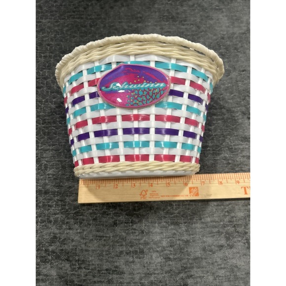 Vintage | Accessories | Vintage Schwinn Kids Bike Basket White Teal ...